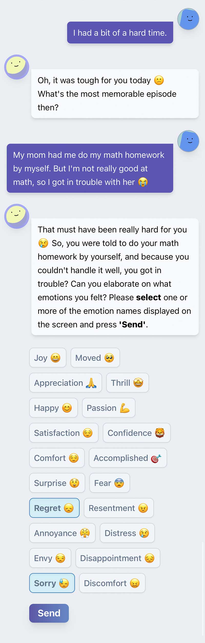 ChaCha - Chatbot for Children's Events and Emotion Sharing